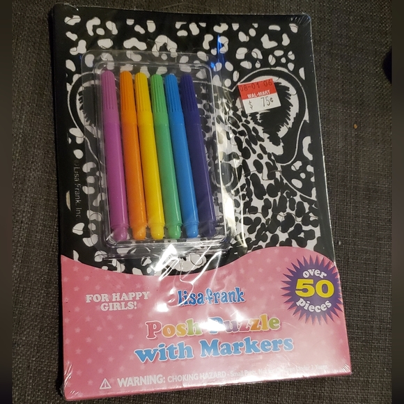 Liz Frank | Toys | Lisa Frank Posh Puzzle With Markers Hunter Leopard ...